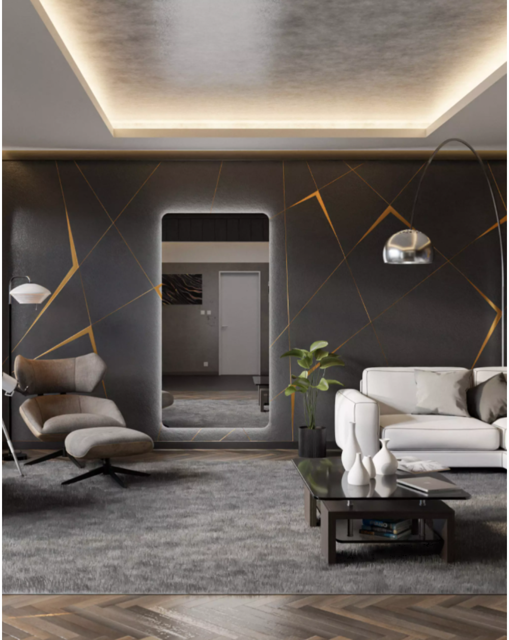 Alasta Monaco veidrodis su LED apšvietimu | Keturkampiai veidrodžiai