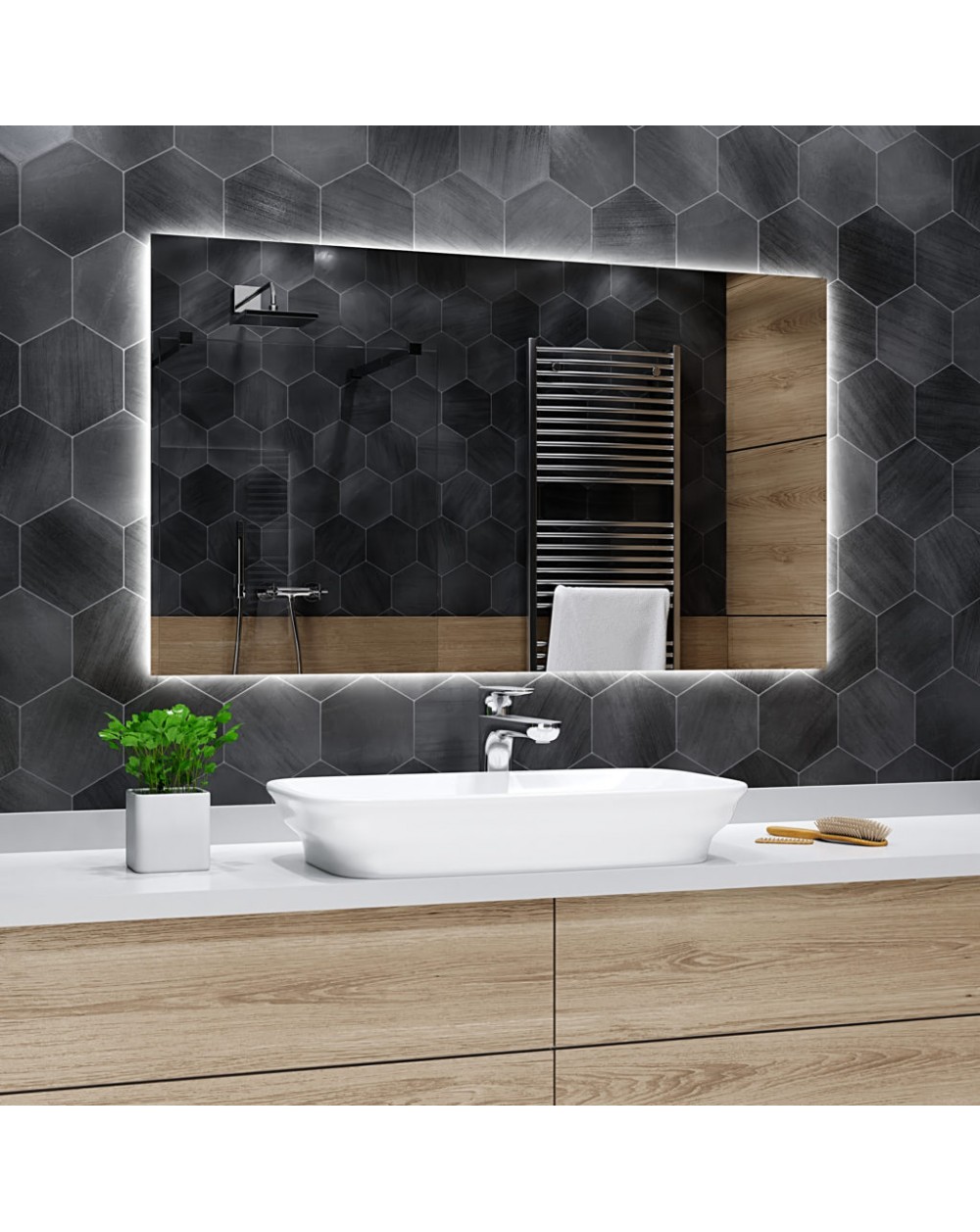 Alasta Dubai veidrodis su LED apšvietimu | Keturkampiai veidrodžiai