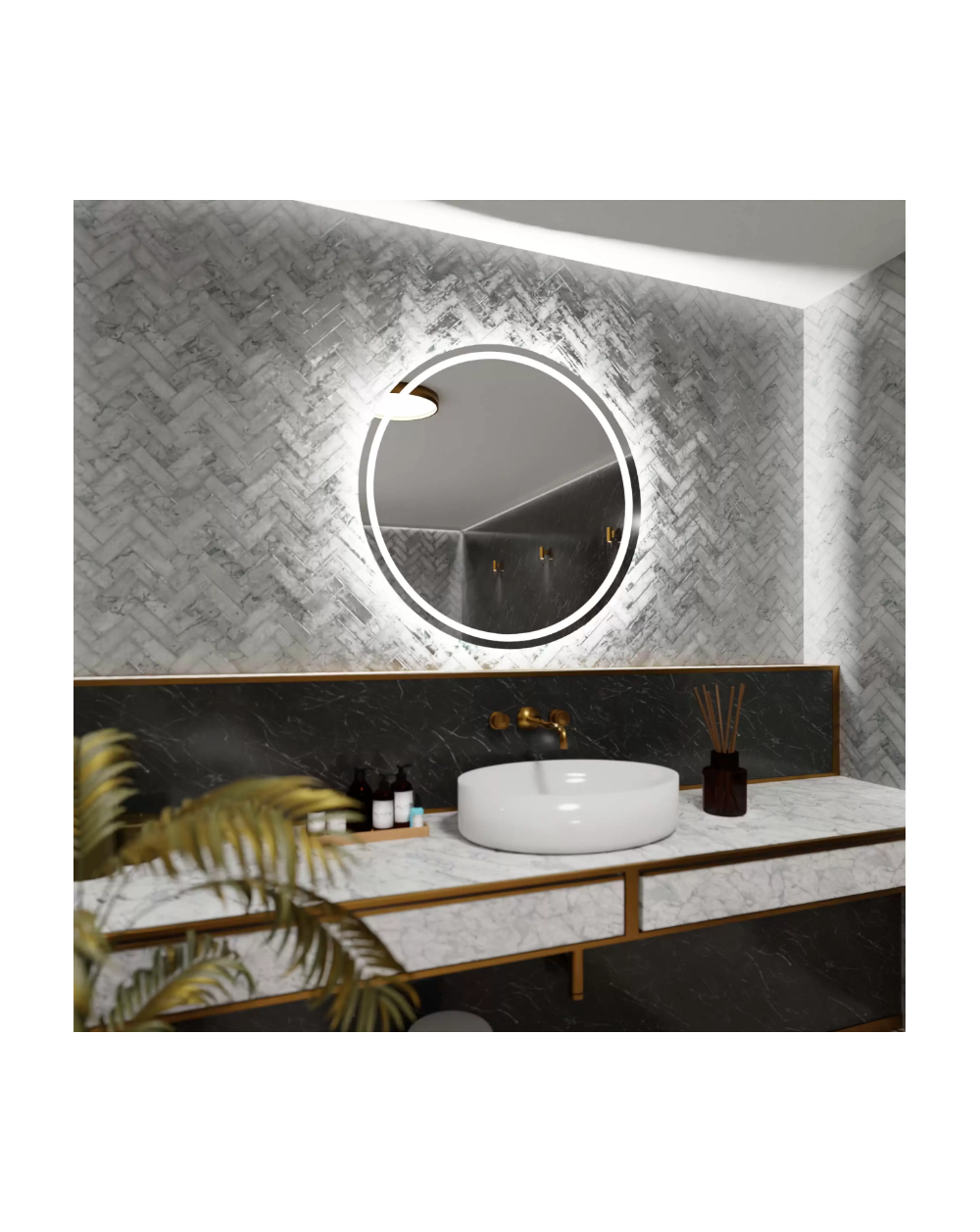 Alasta London apvalus veidrodis su LED apšvietimu | Apvalūs veidrodžiai