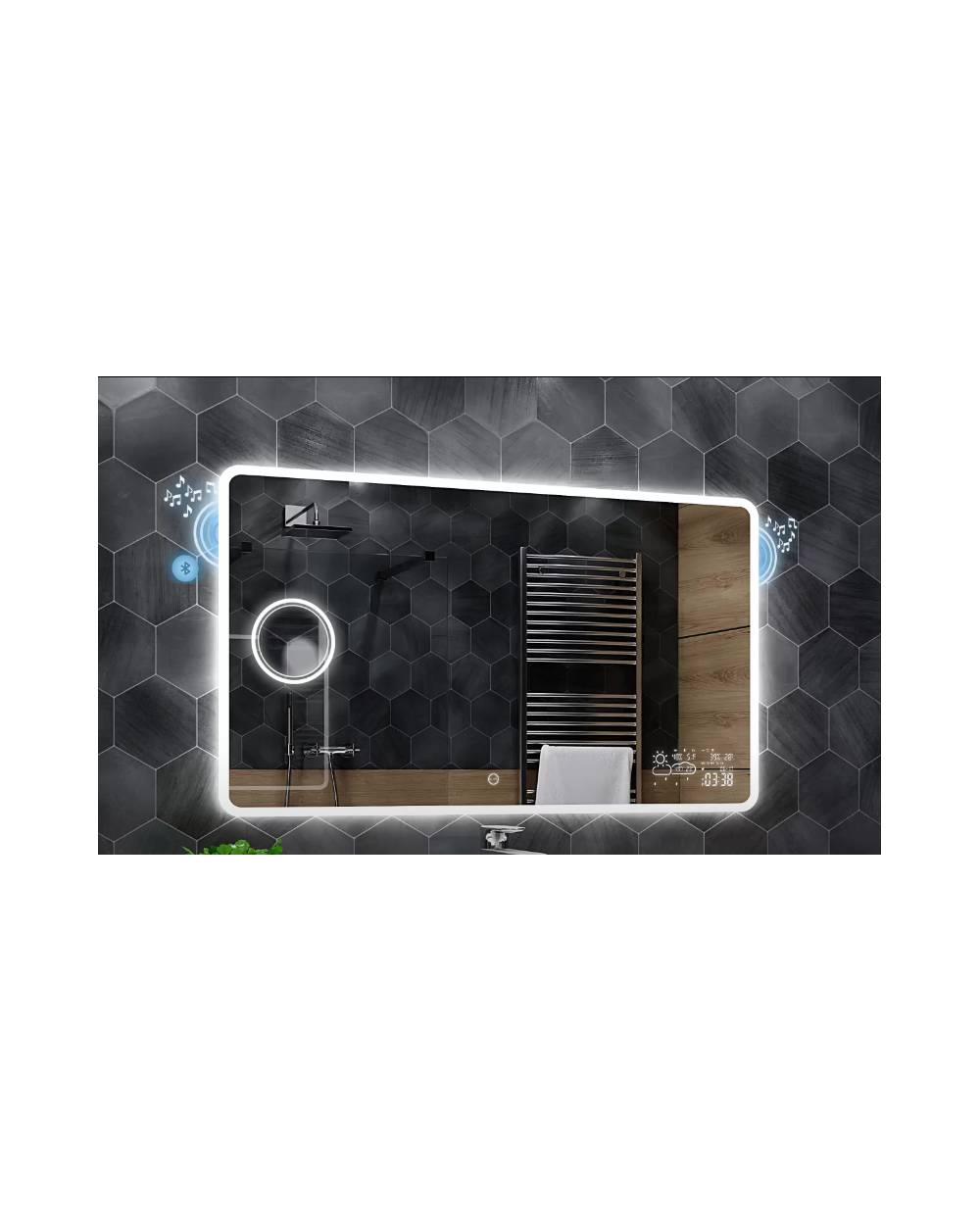 Alasta Osaka veidrodis su LED apšvietimu | Keturkampiai veidrodžiai