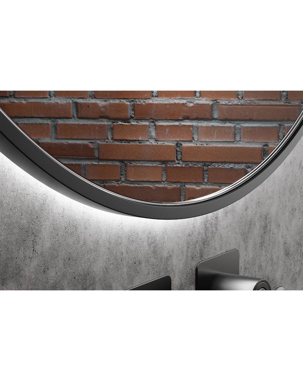 Valo LED veidrodis su juodu rėmeliu ir apšvietimu | Apvalūs veidrodžiai