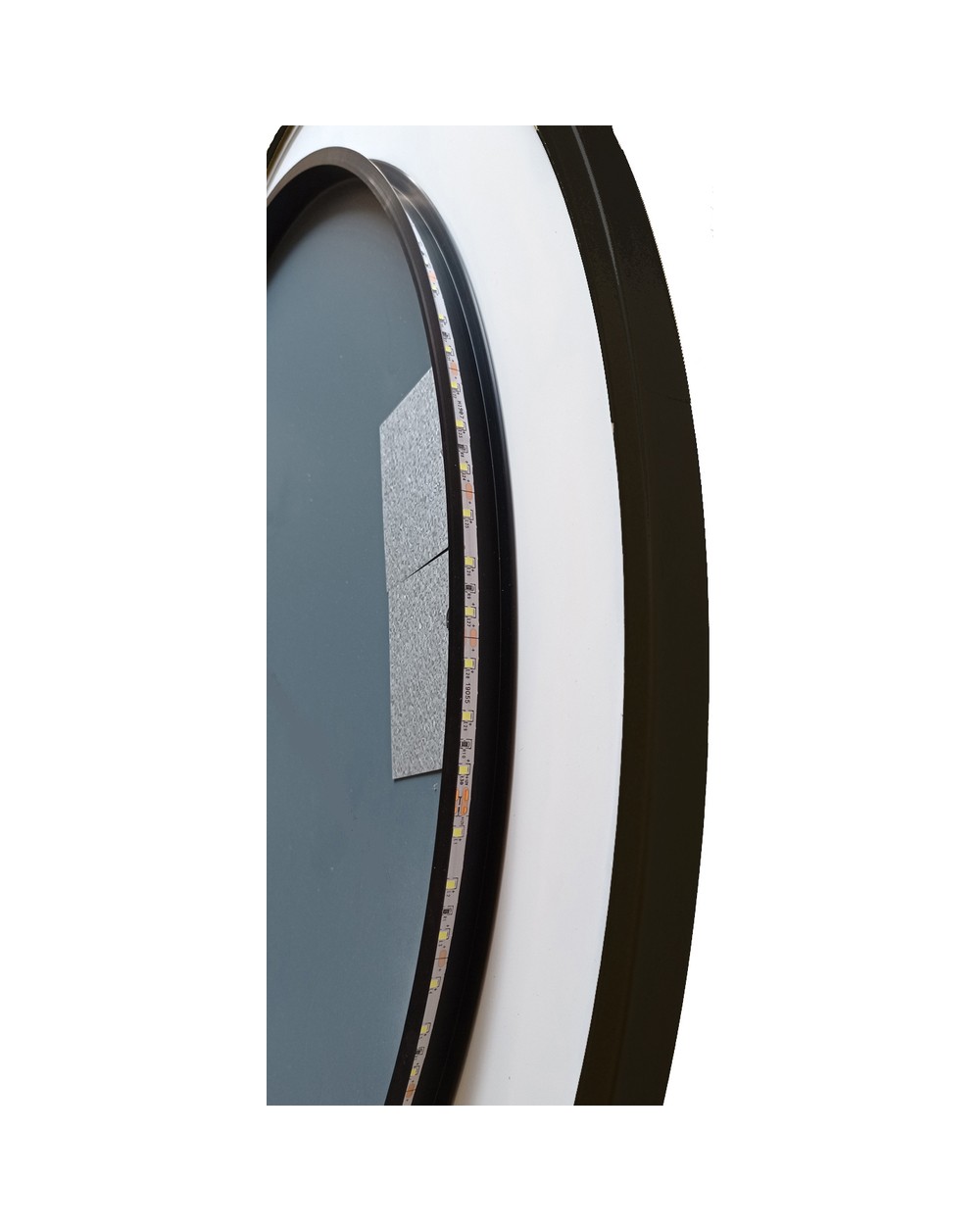 Valo LED veidrodis su juodu rėmeliu ir apšvietimu | Apvalūs veidrodžiai