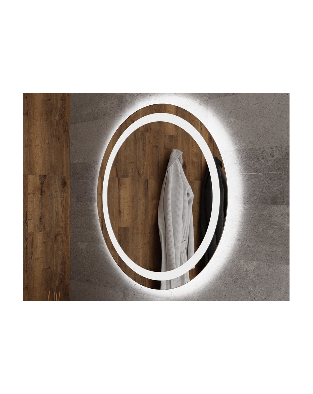 Apvalus LED veidrodis su priekiniu ir galiniu apšvietimu | Apvalūs ...