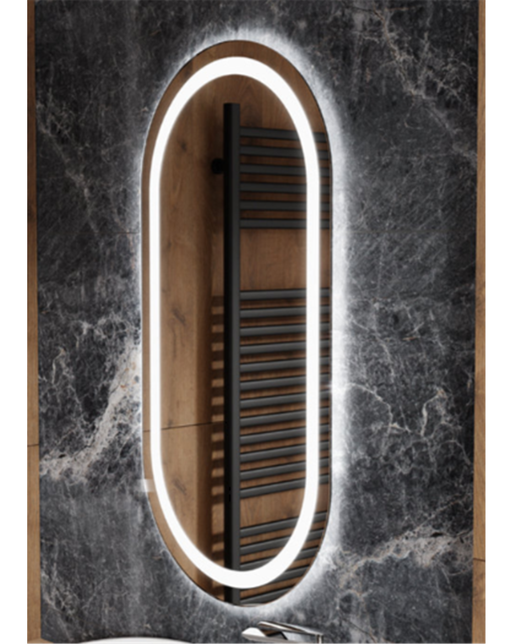 Ovalus LED veidrodis su priekiniu ir galiniu apšvietimu | Ovalūs ...